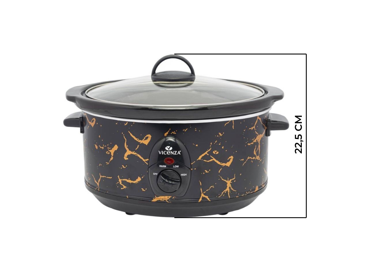 Vicenza Slow Cooker Hitam Marmer VSC03MB 3.5 L