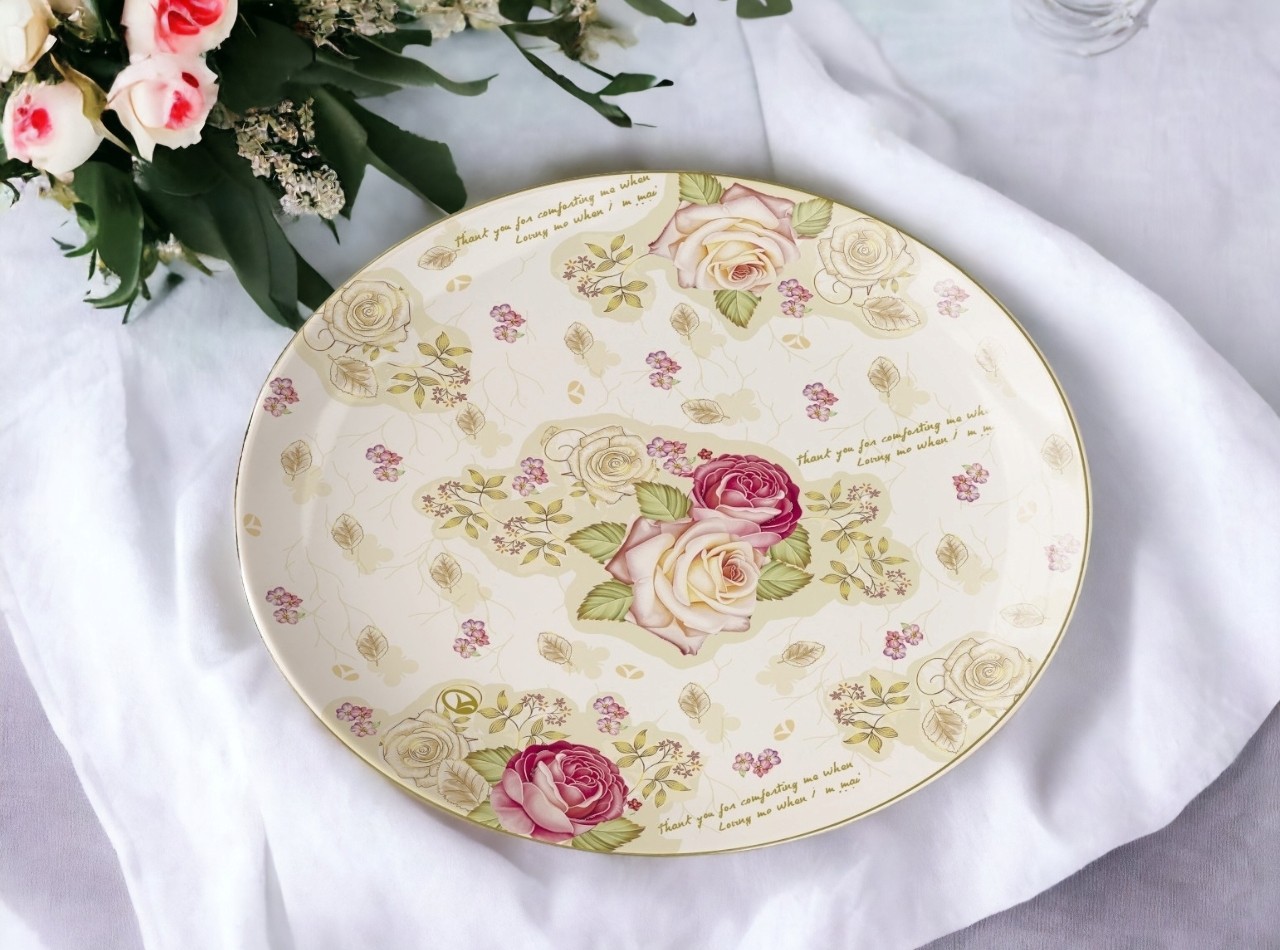 Vicenza Piring Makan 20"/50cm Motif Mawar PA13 | Toko Resmi Vicenza